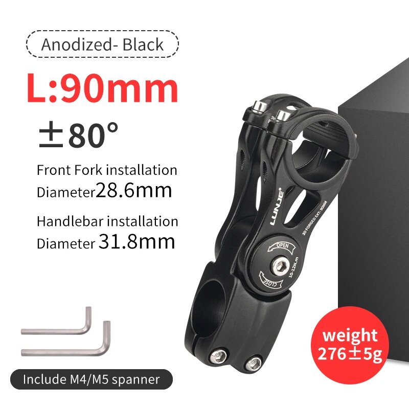 LUNJE Регулируемый вынос руля MTB 31.8x90mm
