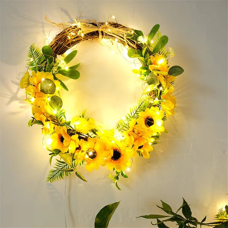 Зеленые светодиодные гирлянды HNXADZ AA Sunflower, 5M 50LED