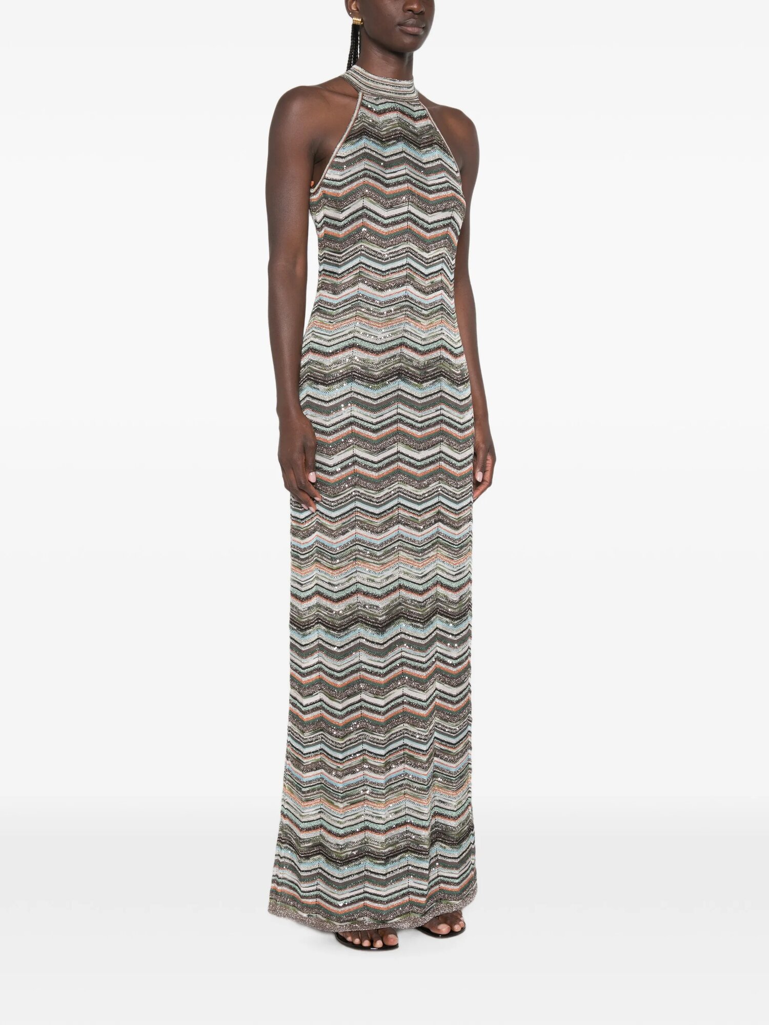 Платье Missoni Zigzag-pattern maxi dress, размер 42, разноцветный — фото 1