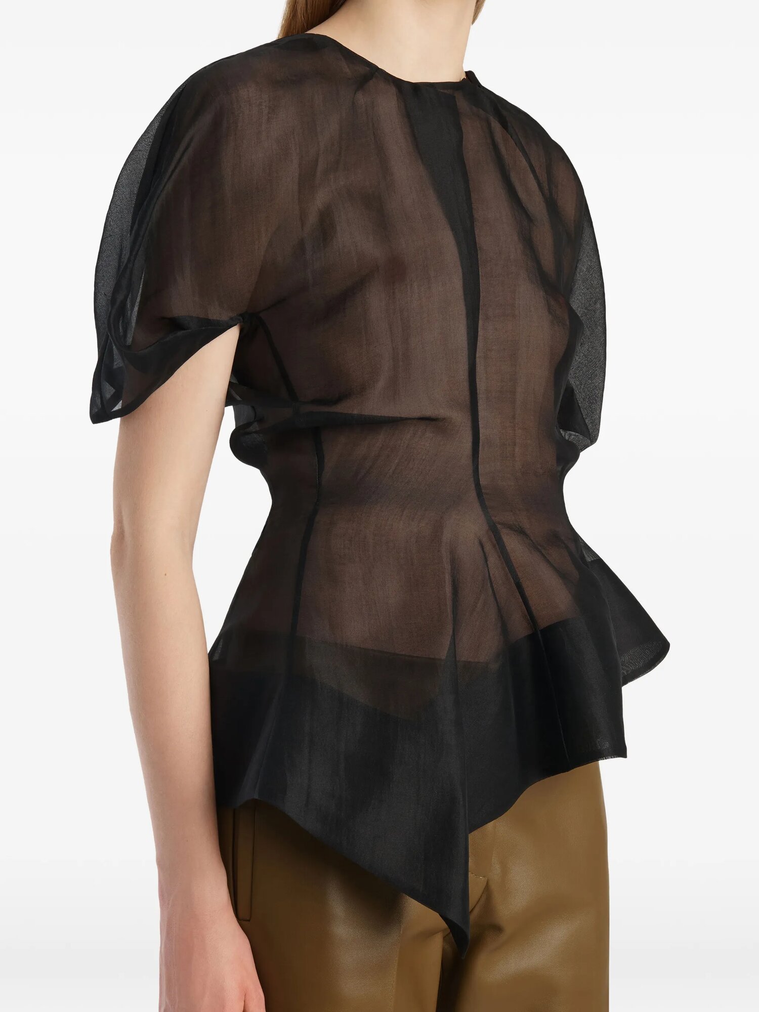 Топ Khaite Asymmetric draped silk top, размер 2 — фото 1