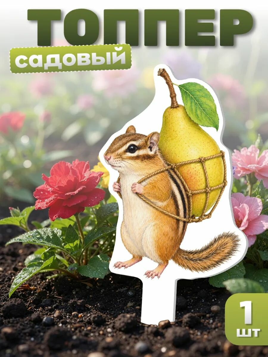 Садовые фигурки для дачи Бурундук с грушей