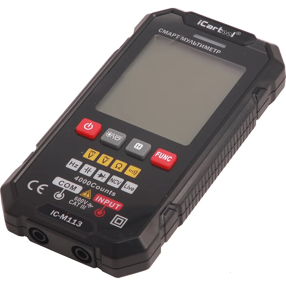 Цифровой смарт-мультиметр iCarTool с подсветкой экрана CATIII 600V, TrueRMS IC-M113