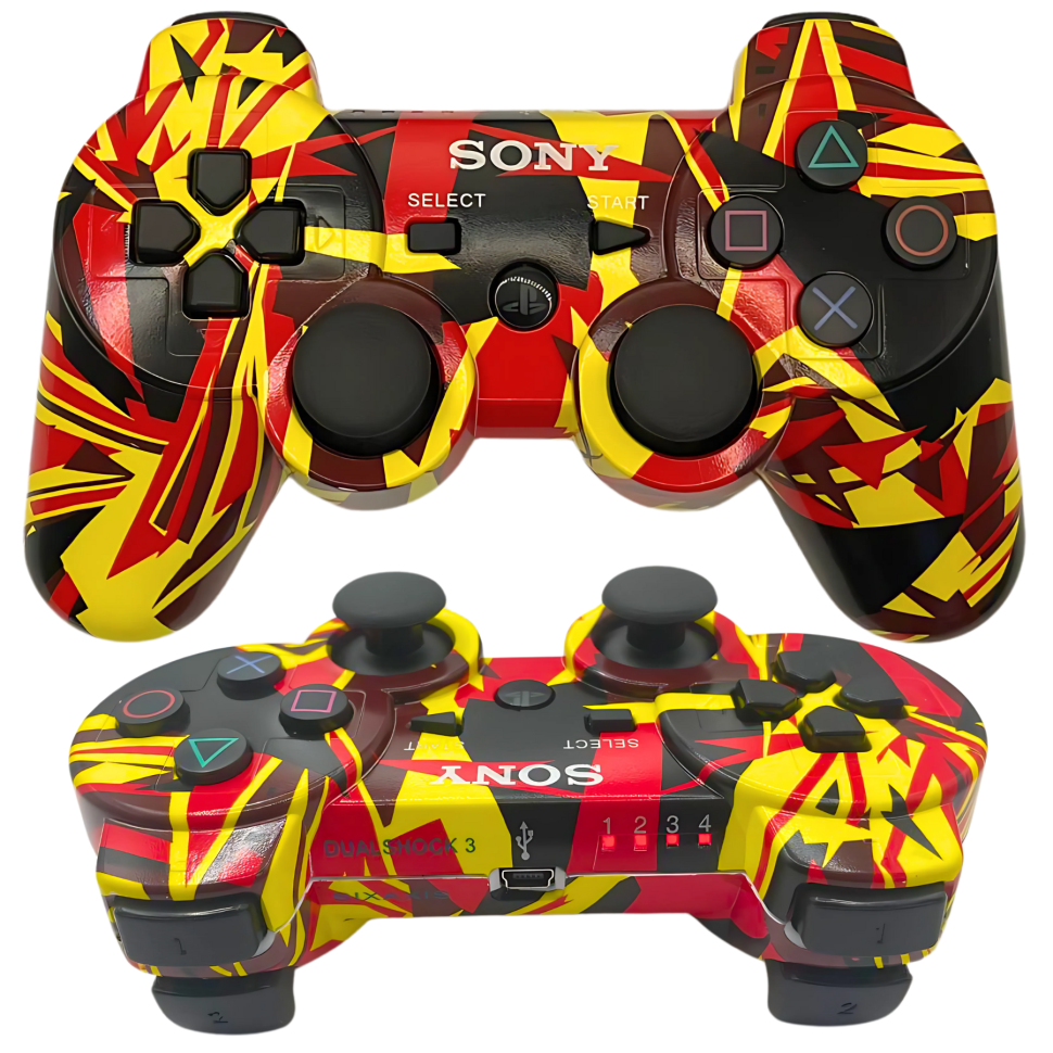 Геймпад для консоли Sony PlayStation 3 Dualshock 3 красно-желтый узор