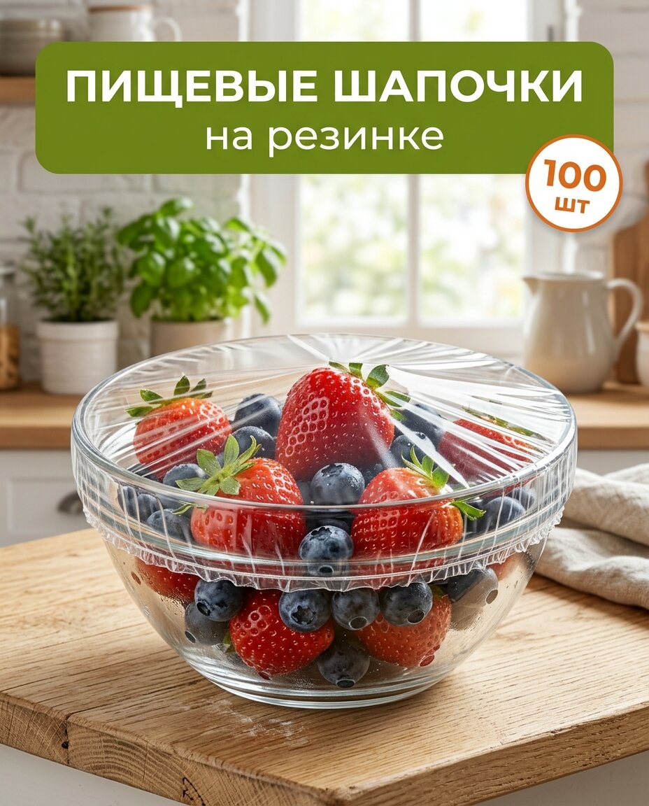 Пакеты пищевые, шапочки для еды, крышка чехол для продуктов на резинке