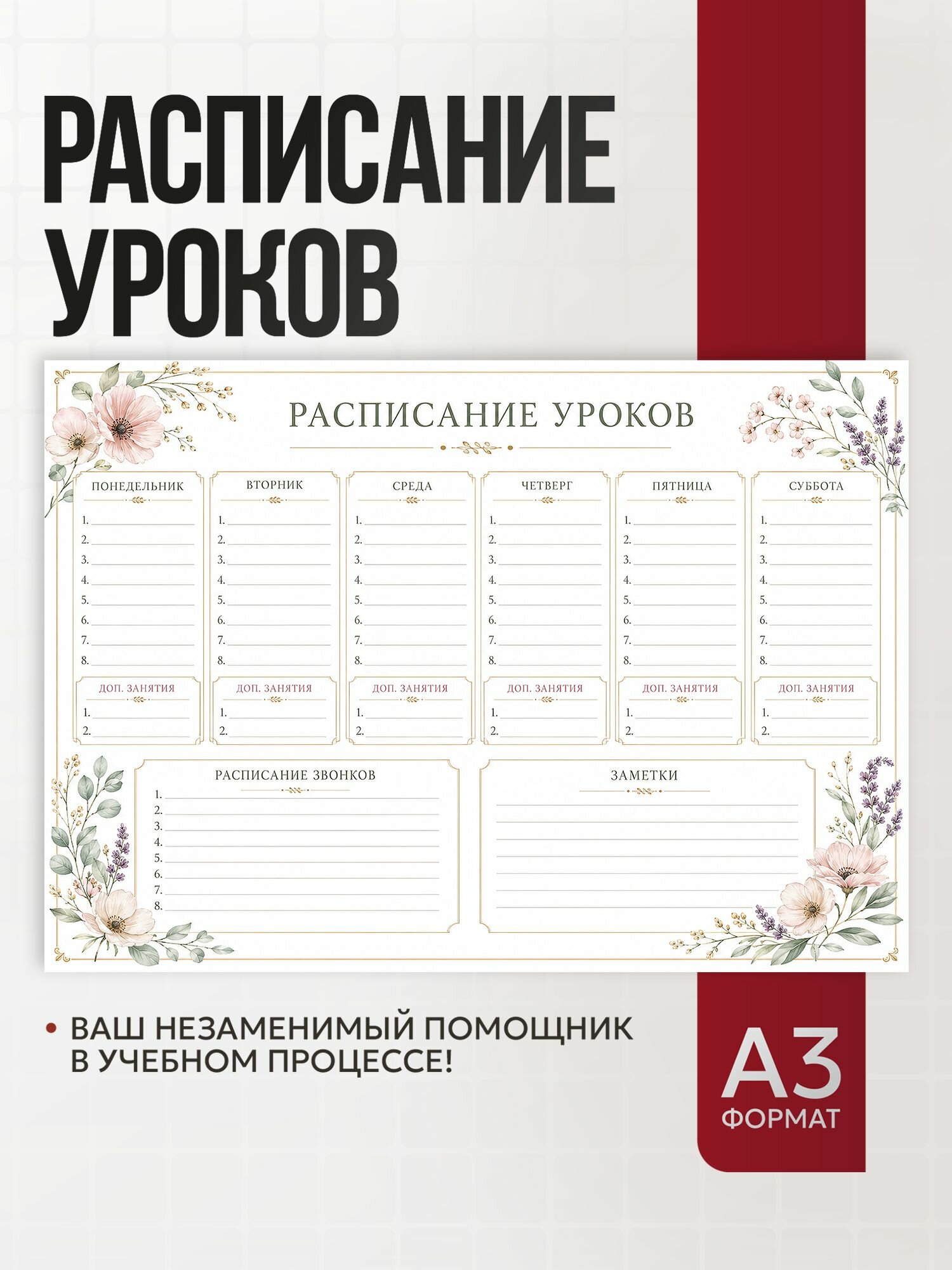 Расписание уроков Цветы