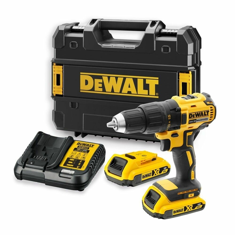 Аккумуляторная дрель-шуруповерт DEWALT DCD777D2T, 18 В, 1750 об/мин, с 2 АКБ 2 Ач и ЗУ, в кейсе TSTAK (DCD777D2T-QW)