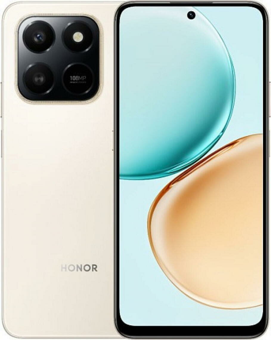 Смартфон Honor X7D, 4G, NFC, 6/128Gb, Dual nano SIM, Desert Gold, (Золотистый/Золотой/Бежевый)