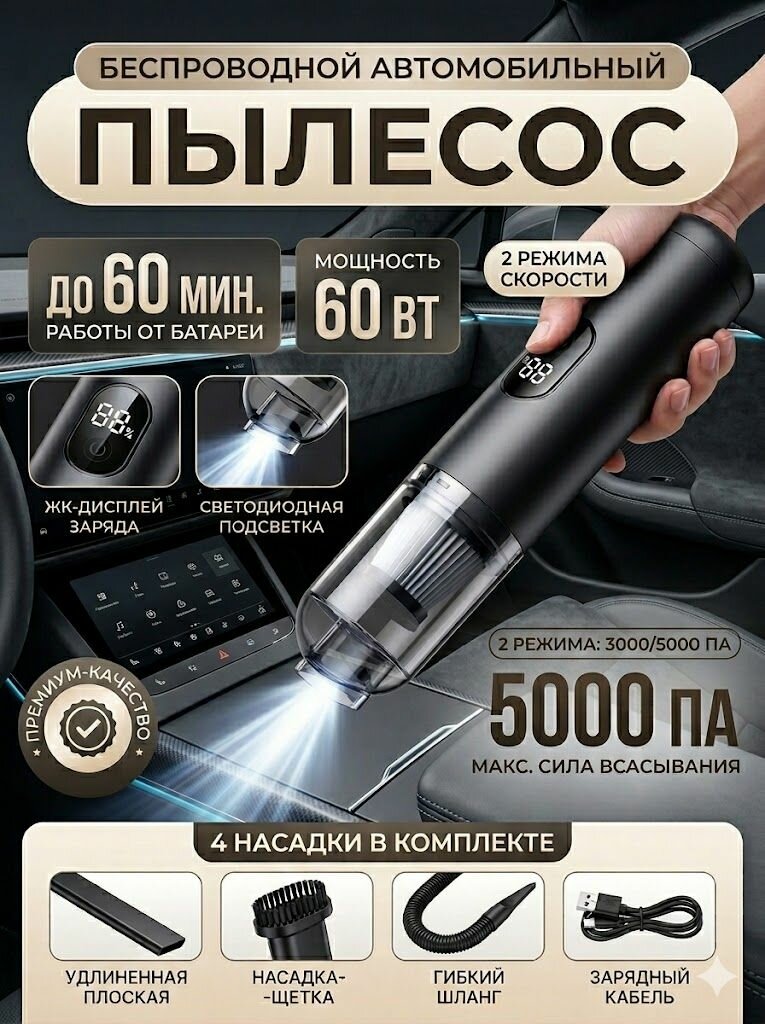 Переносная пылесос XC-699 с LED дисплеем (всасывание и выдув) сдув два-в-одном
