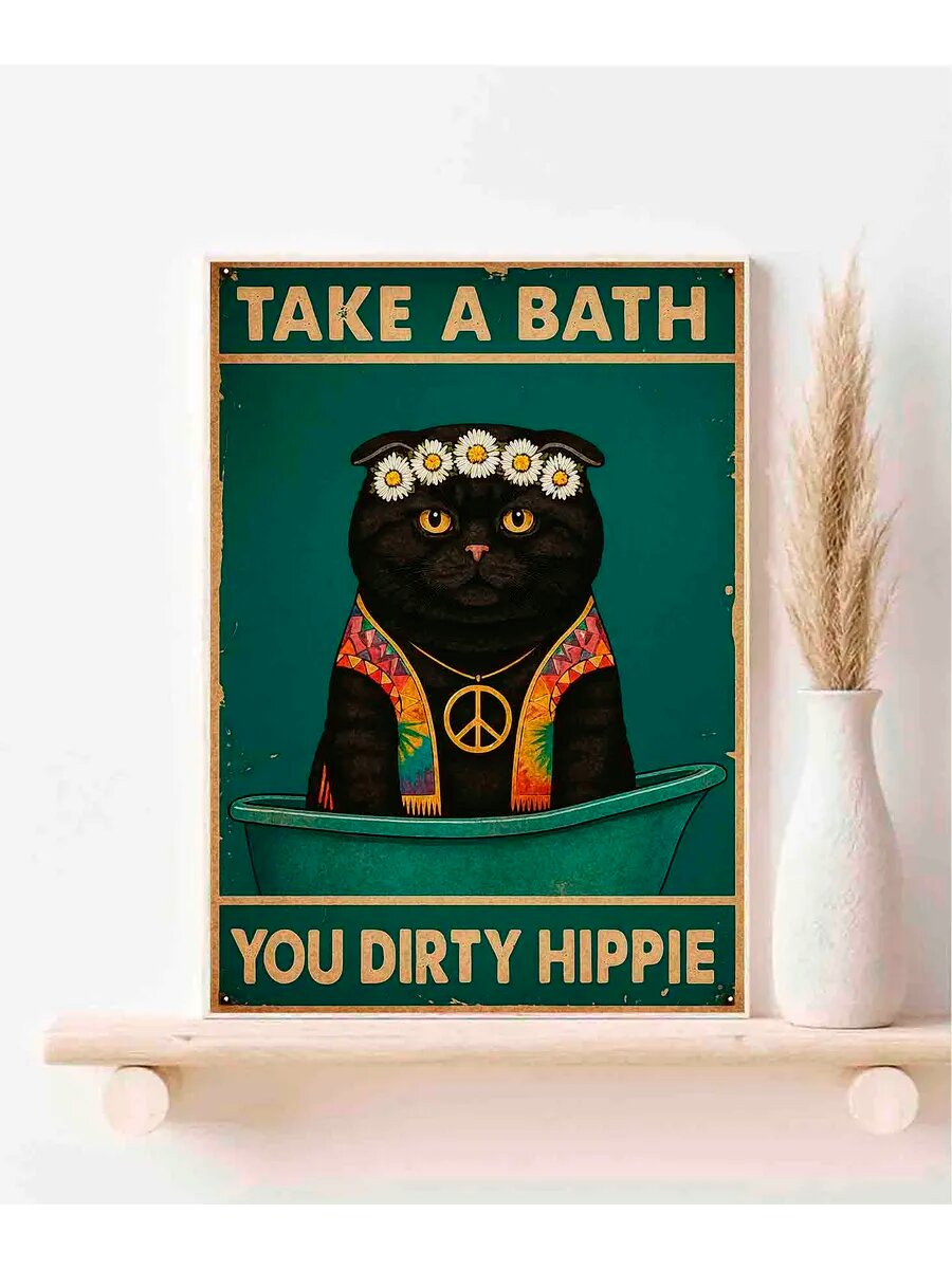 Шотландская вислоухая кошка, Take a Bath You Dirty Hippie,