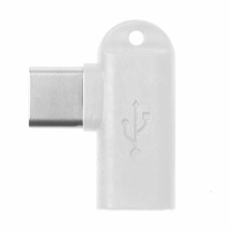 Адаптер Micro USB (гнездо) на Type C (штекер) 90°, Белый