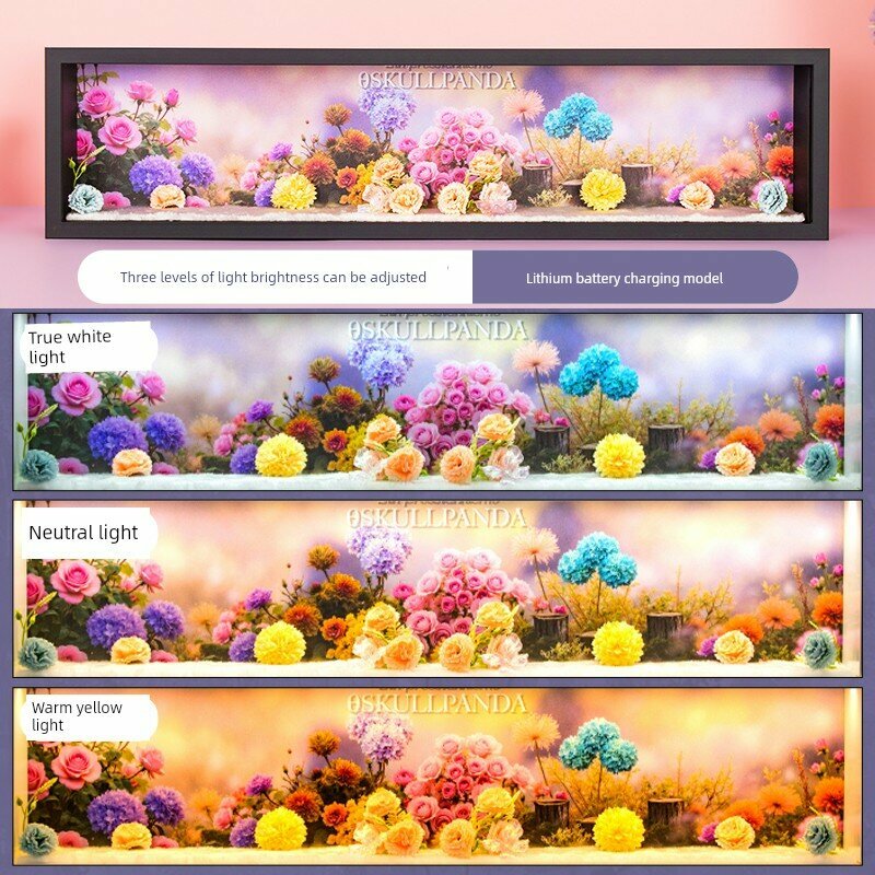 Перезаряжаемый деревянный футляр для фигурок серии SKULLPANDA Light Weaving Garden в слепых коробках - черный