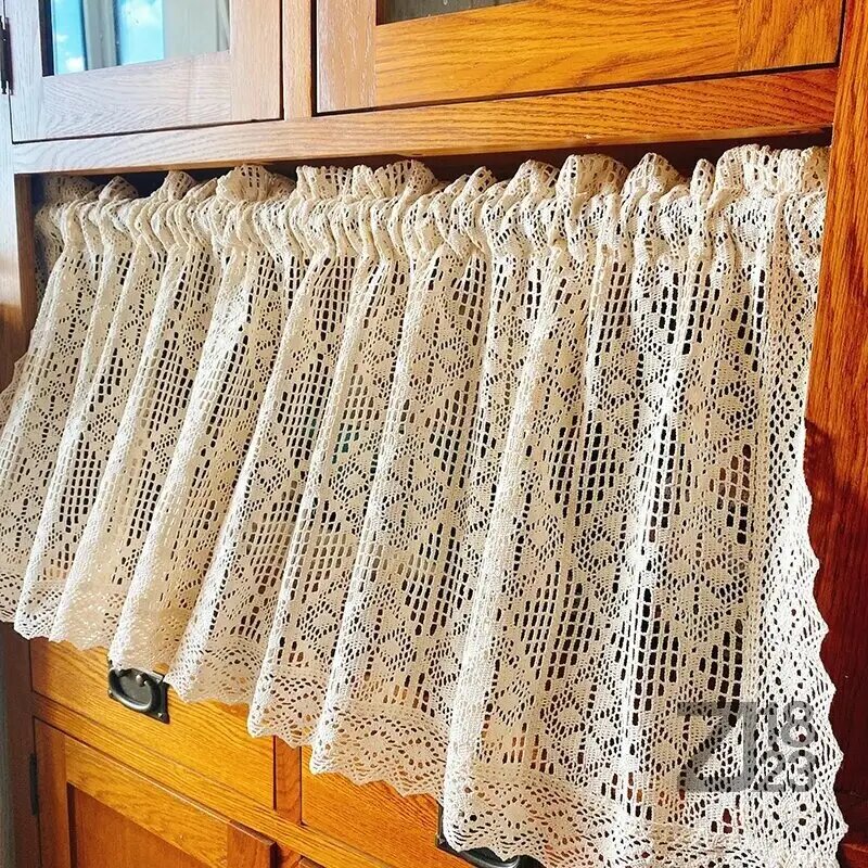 Короткие шторы из льна 1 PC W90 X H35 CM。Короткие шторы из льна