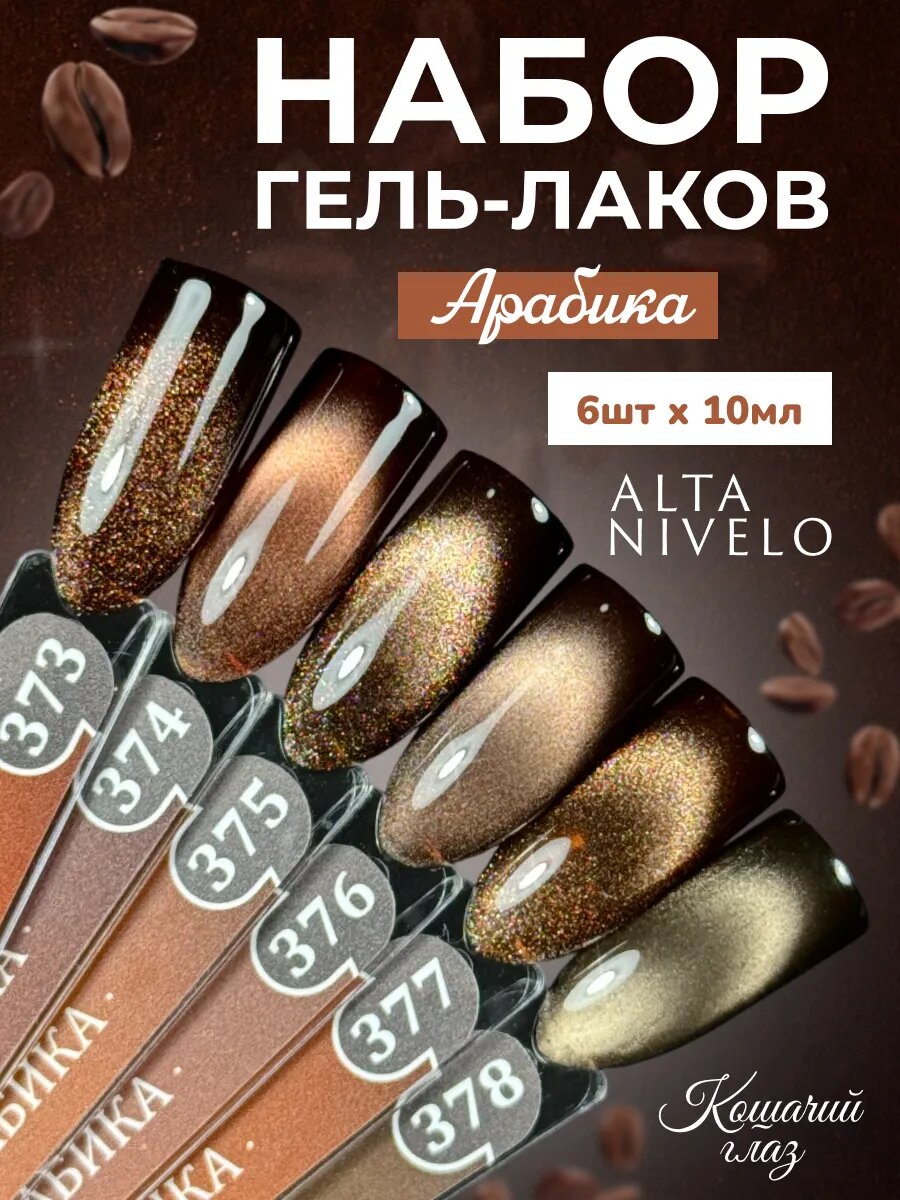 Набор гель лаков для ногтей Кошачий глаз