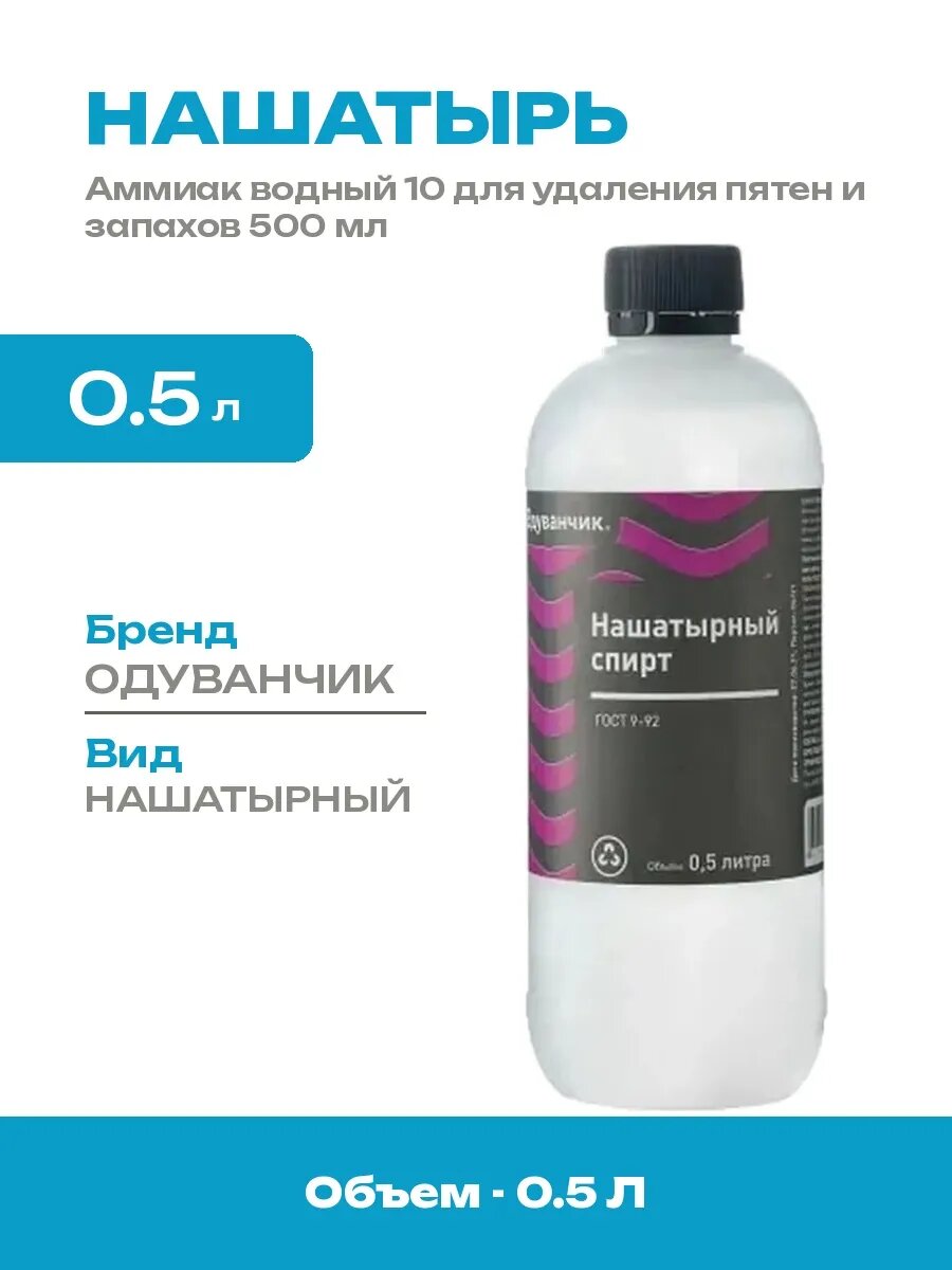 Нашатырный спирт 500 мл аммиак водный технический 10 проц