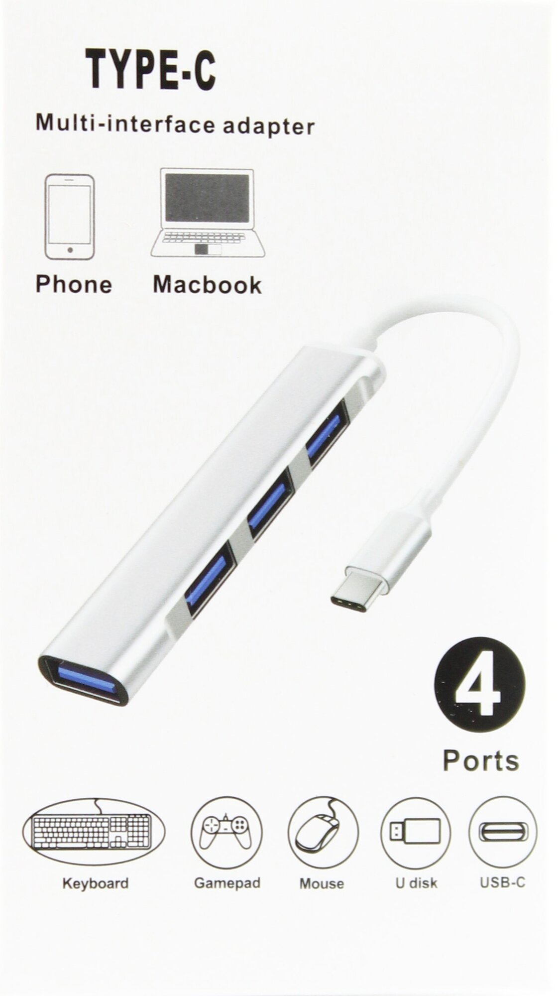 USB Хаб (разветвитель) O-880 Type-C 3.0 на 4 гнезда
