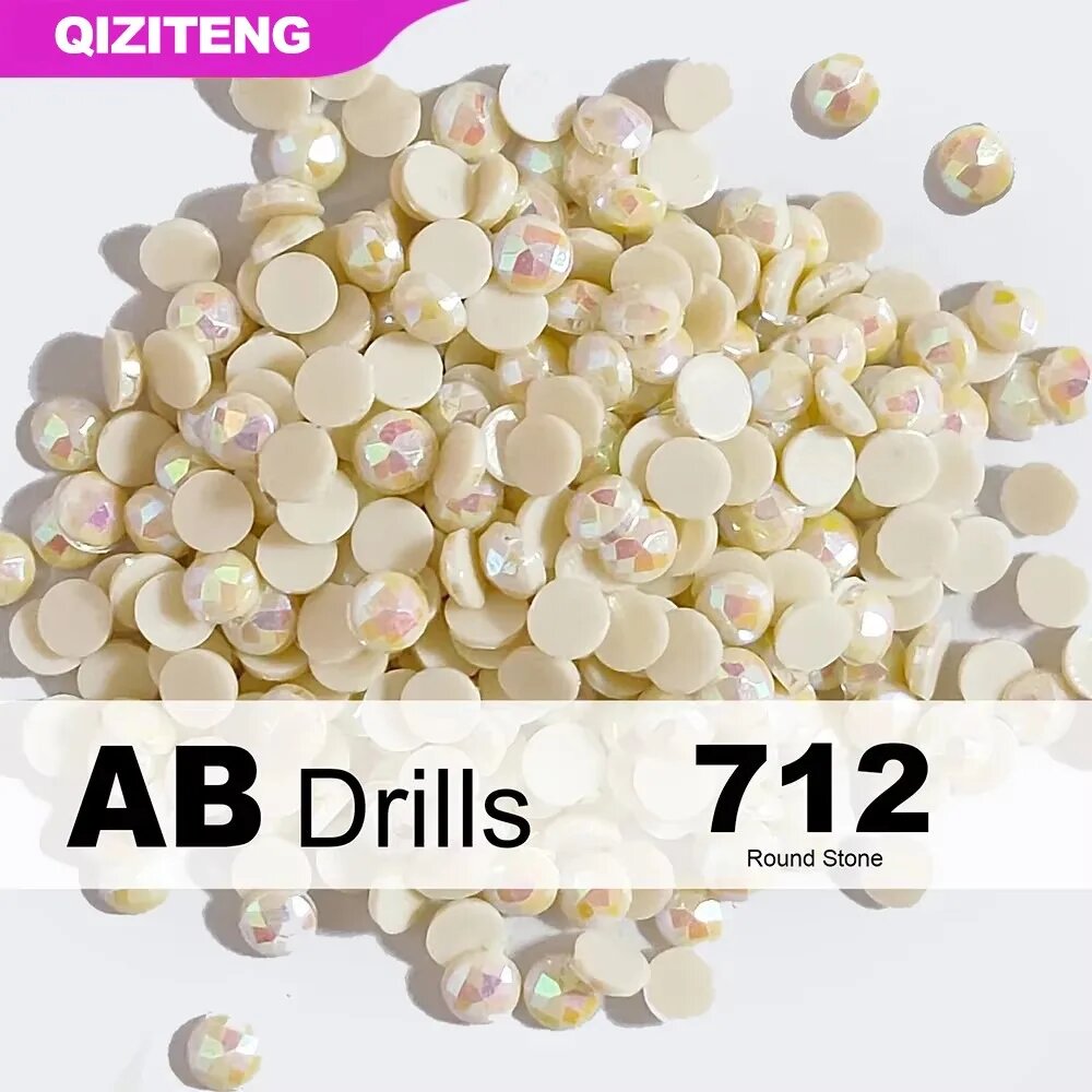 Круглые алмазные бусины AB QIZITENG 1000 шт. Белый, 10g - 2000pcs, AB-712