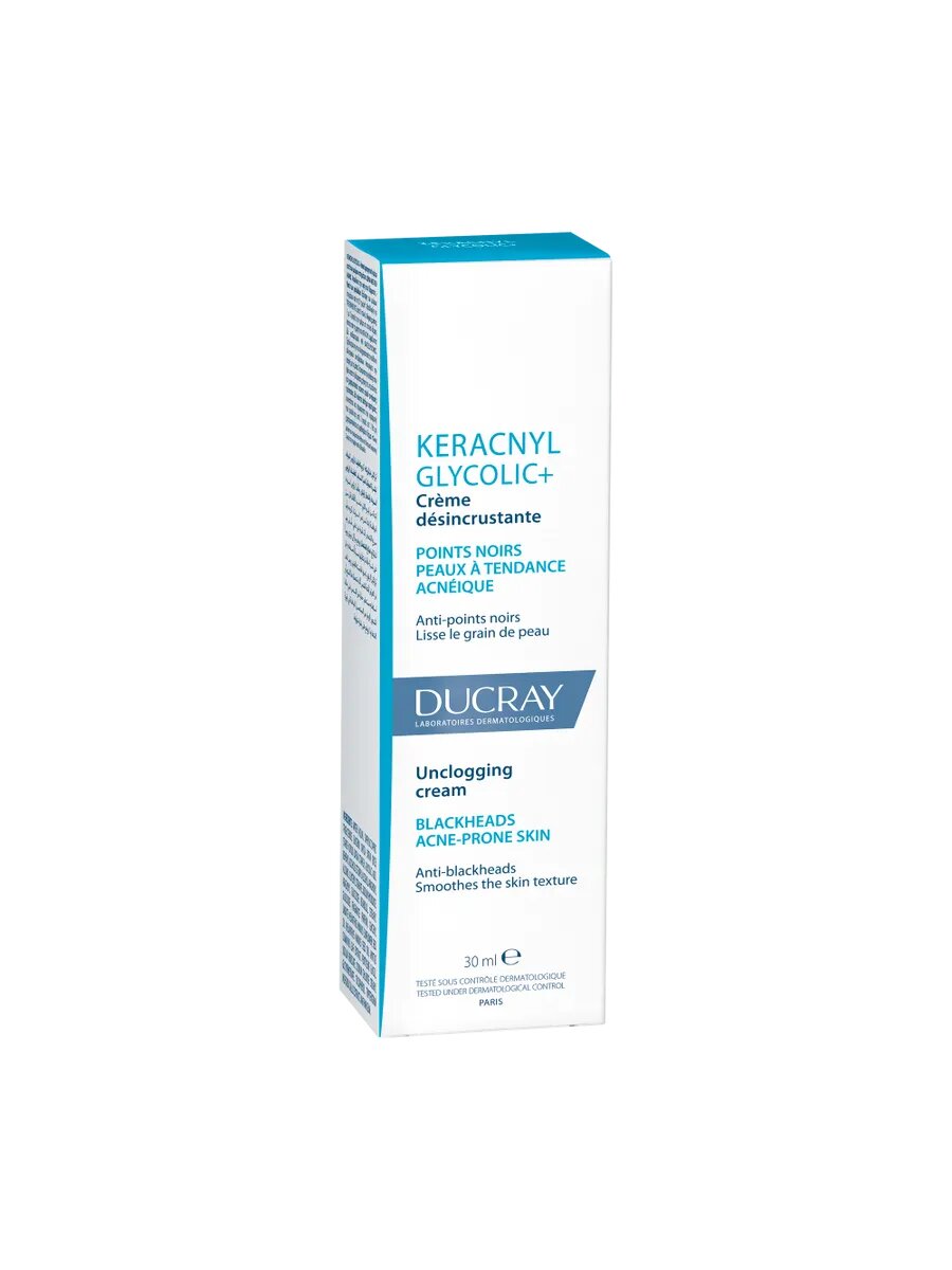 Ducray keracnyl glycolic+ крем очищающий матирующий против з