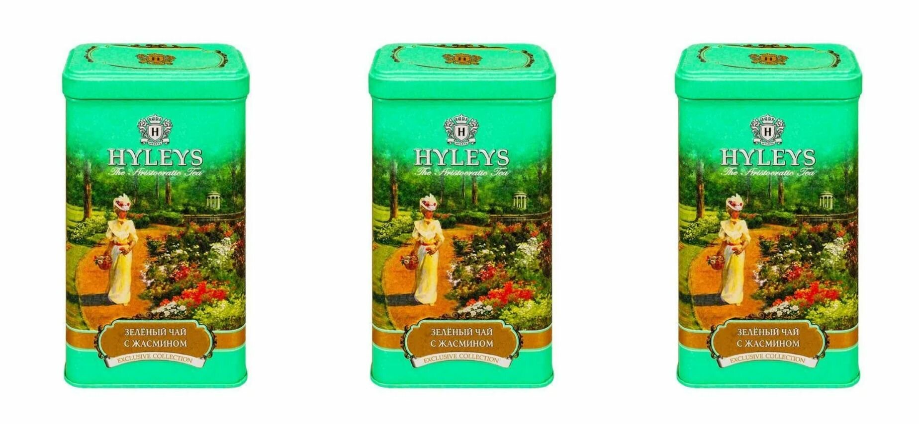 HYLEYS Чай зеленый Английский, с Жасмином, 100 г, 3 уп