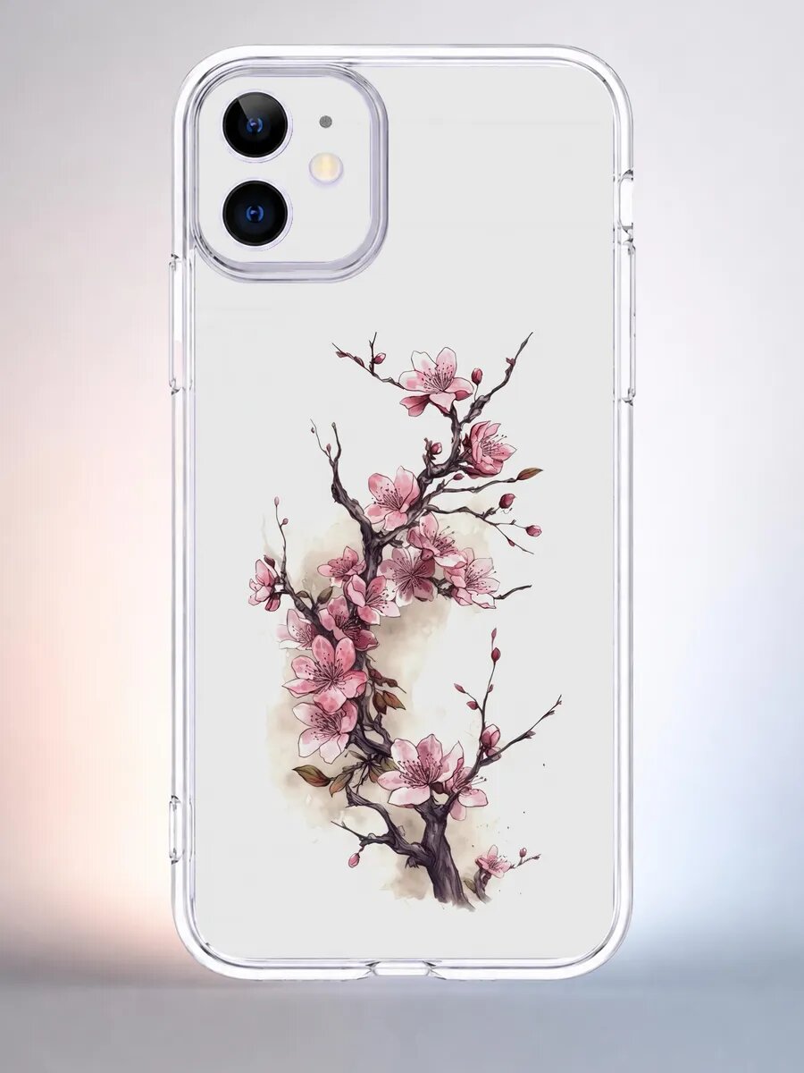Чехол iPhone 11 цветущая ветка, винтаж y2k Indie sleaze