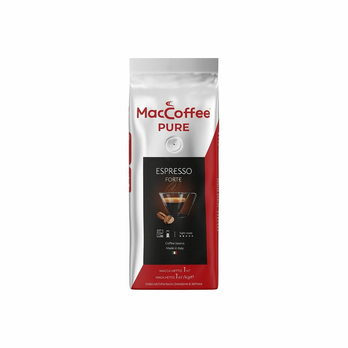 Кофе в зёрнах MacCoffee PURE Espresso Forte 1кг (пакет) (1844999)