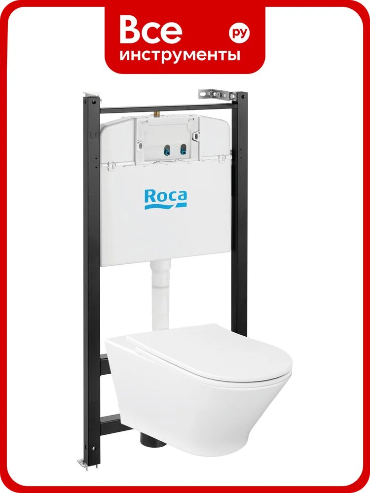 Унитаз+инсталляция+сиденье Supralit Roca ПЭК THE GAP ROUND RIMLESS NEW 00073203