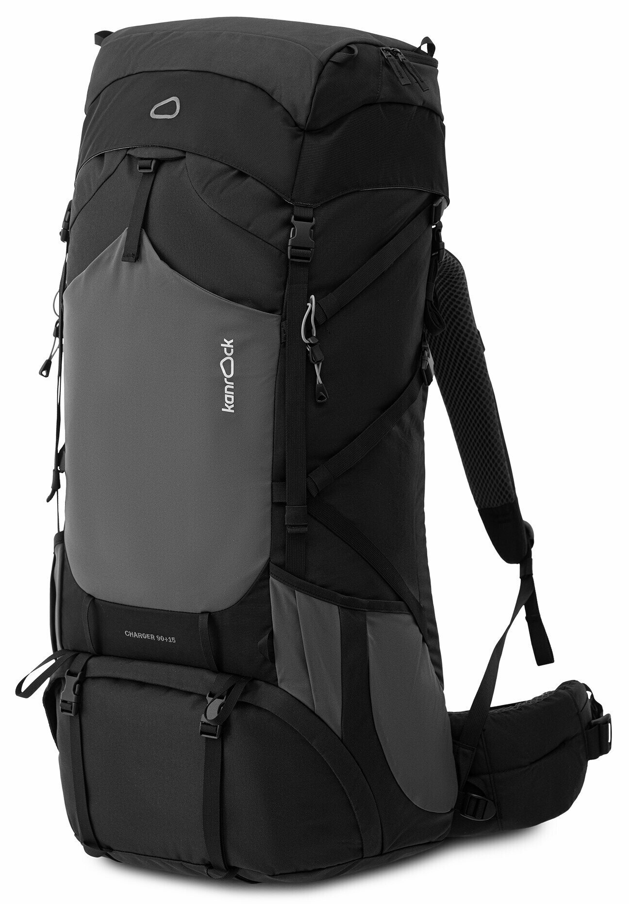 Рюкзак Kanrock Charger 90+15 Charcoal Black туристический 105л.
