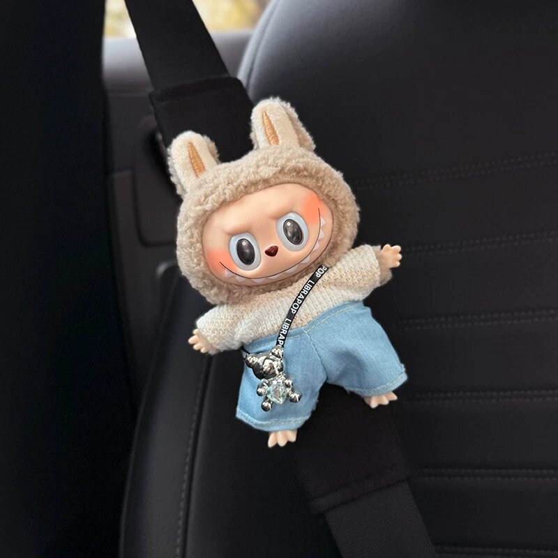 Премиум накладка на ремень безопасности с дизайном Labubu, сезонный черный, синяя комплект toffee sugar, 85 символов