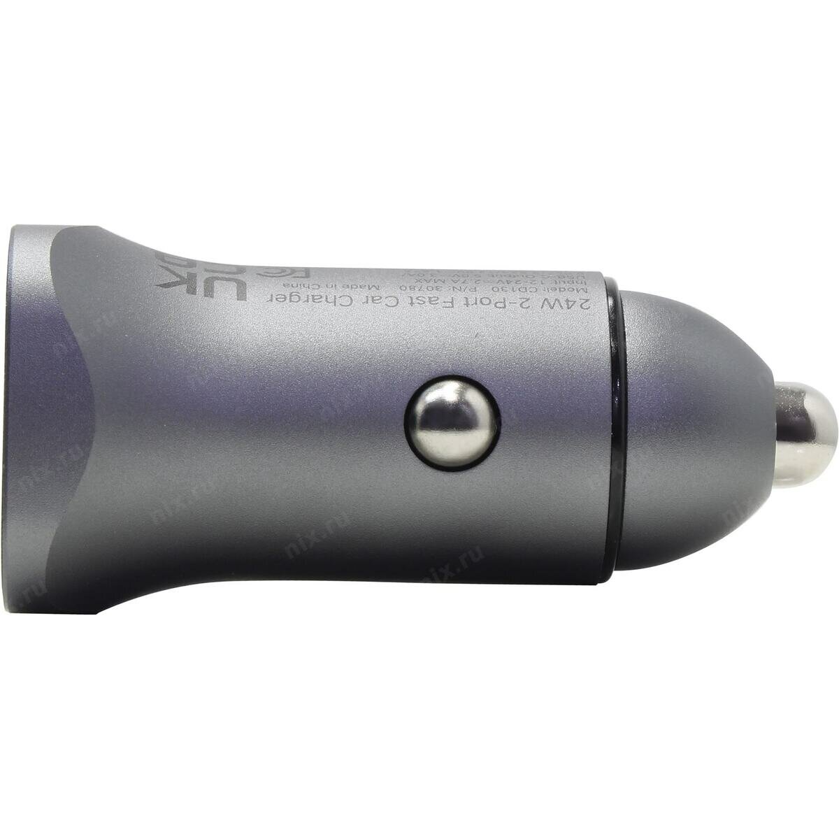 UGREEN CD130 30780 Автомобильное зарядное уст-во USB (Вх. DC12-24V, Вых. DC5/9/12V, 24W, USB, USB-C) — фото 1