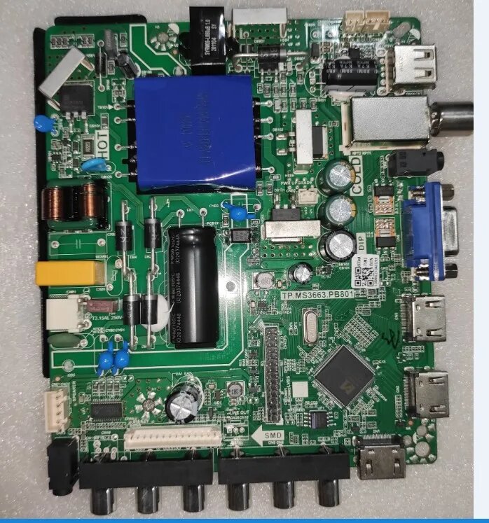TP. MS3663. PB801 плата подсветки LCD 75Вт 64-94В Blue transformer