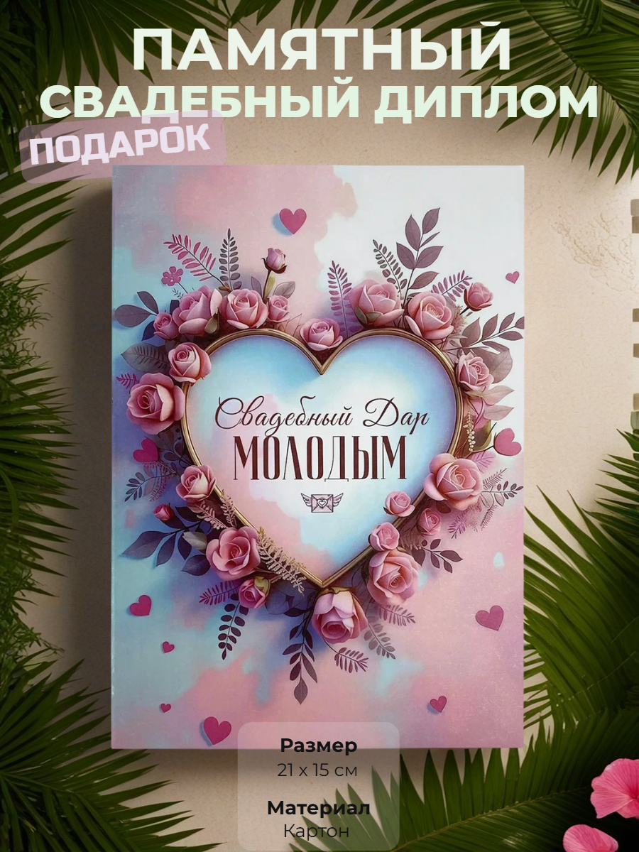 Диплом "Свадебный дар молодым супругам", для свадебного торжества