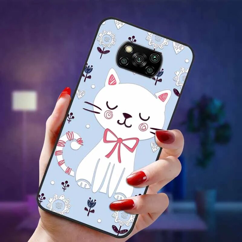 Чехол для Xiaomi Poco X3 NFC, рельефные Силиконовые чехлы с цветами для POCO X3 Pro, чехлы для телефонов PocoX3 X 3 X3Pro, 3D рельефный чехол
