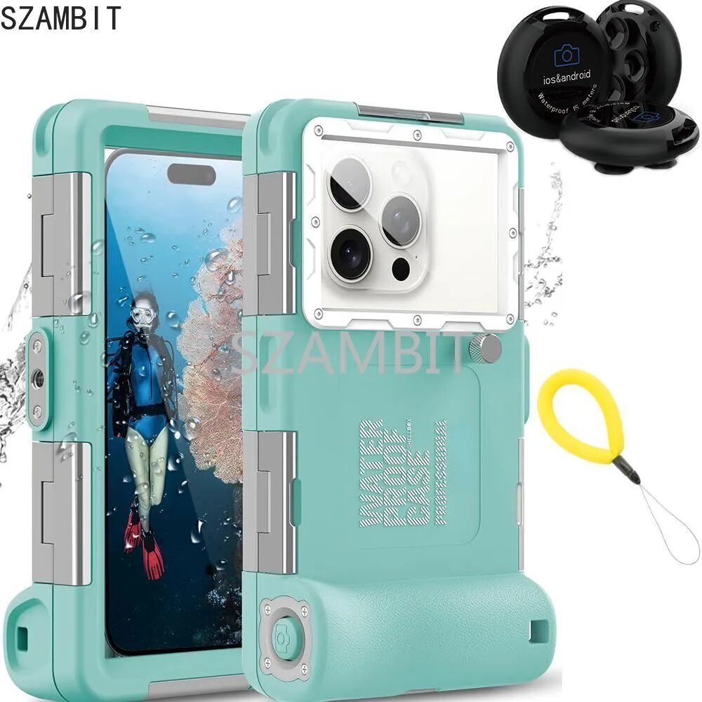 SZAMBIT Подводный чехол для iPhone Samsung Xiaomi и т. д, водонепроницаемый чехол для фото-видеосъемки с беспроводным кабелем для дистанционного управления фото