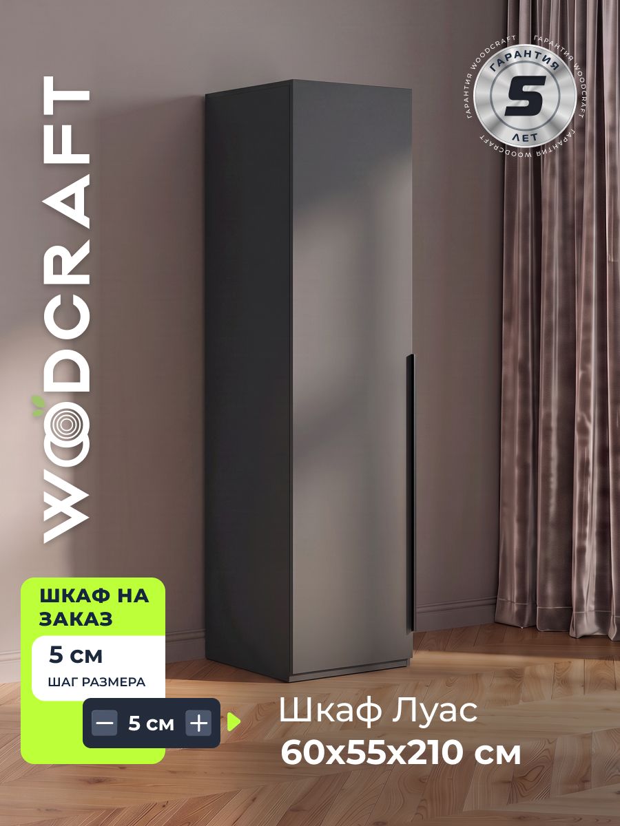 Распашной шкаф Луас-1.1-60-55-210 Графит