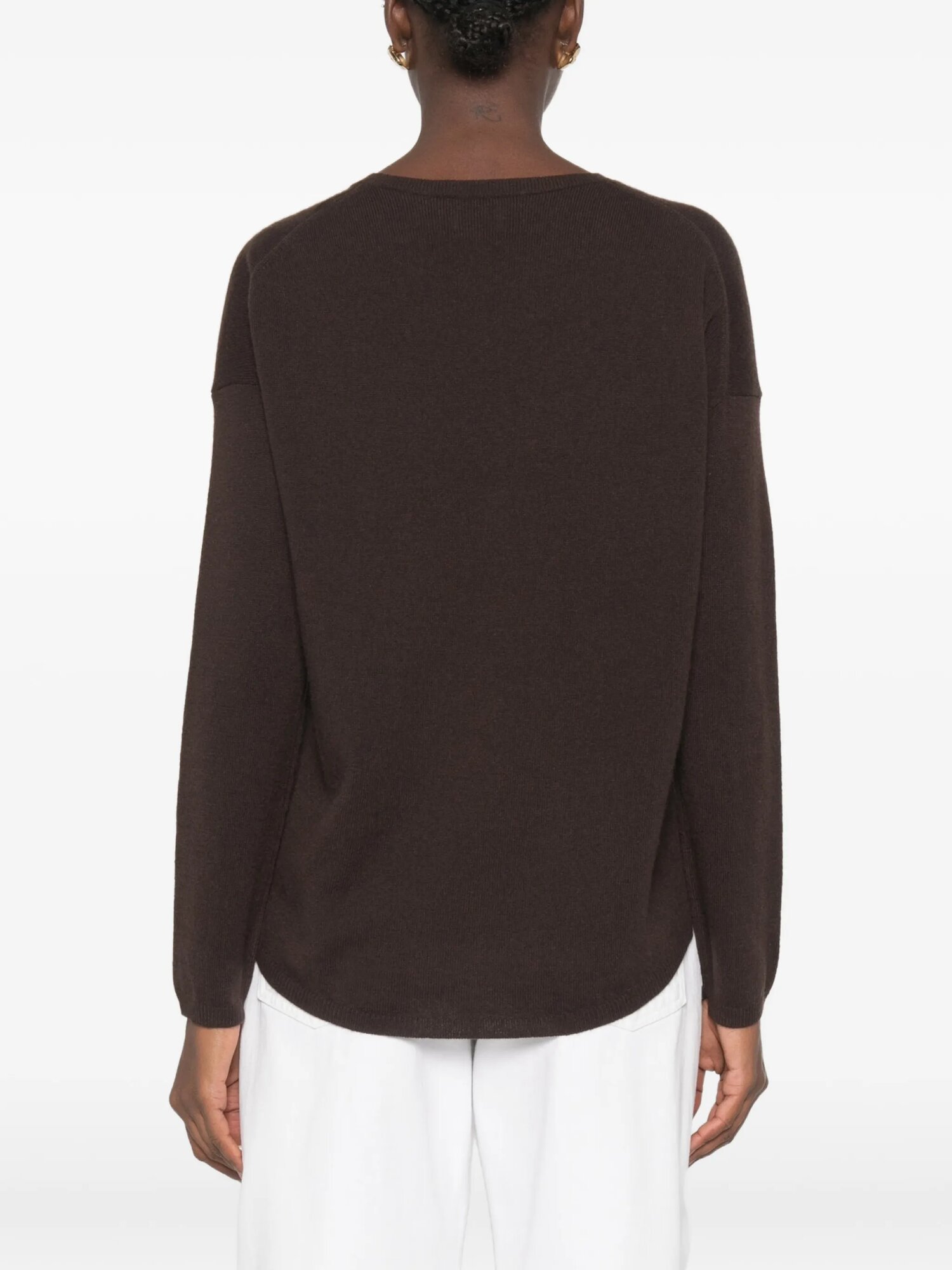 Свитер Allude Dropped-shoulder sweater, размер 40-42, , коричневый — фото 1