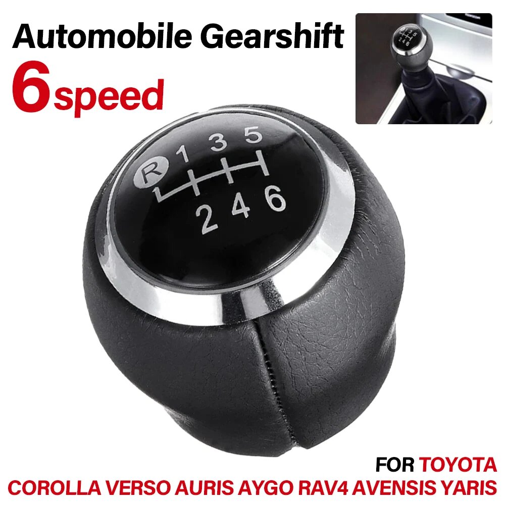 Ручка Переключения Передач 6-ступенчатой КПП Для Toyota Corolla, RAV4, Avensis, Yaris, Verso, Auris, Aygo, Кожаная И Пластиковая