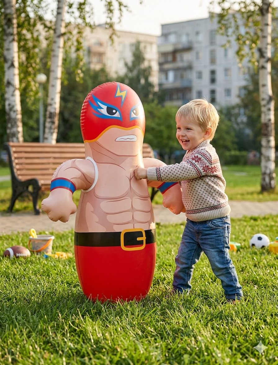 Надувная игрушка Неваляшка для детей, игрушка Супергерой в доме