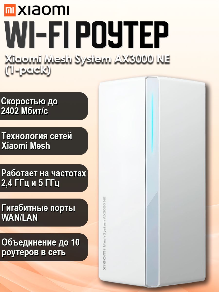 Роутер Xiaomi Mesh System AX3000 NE (1-pack)