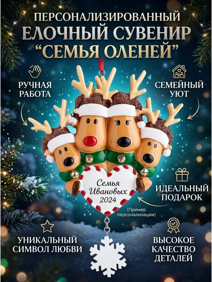 Елочное украшение Семья Оленей