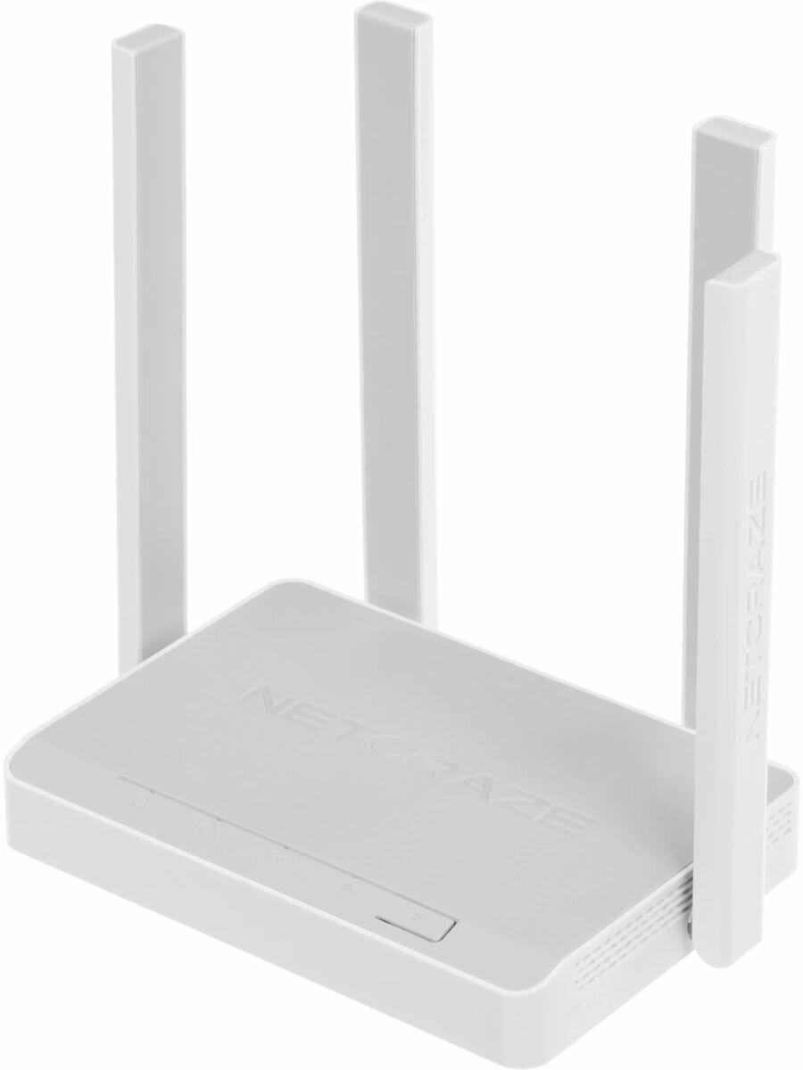 Wi-Fi роутер Netcraze (Keenetic) NC-3013 Speedster, AC1200, Wi-Fi 5, Mesh, двухдиапазонный 2.4/5ГГц, 4 Gigabit WAN/LAN порта, белый