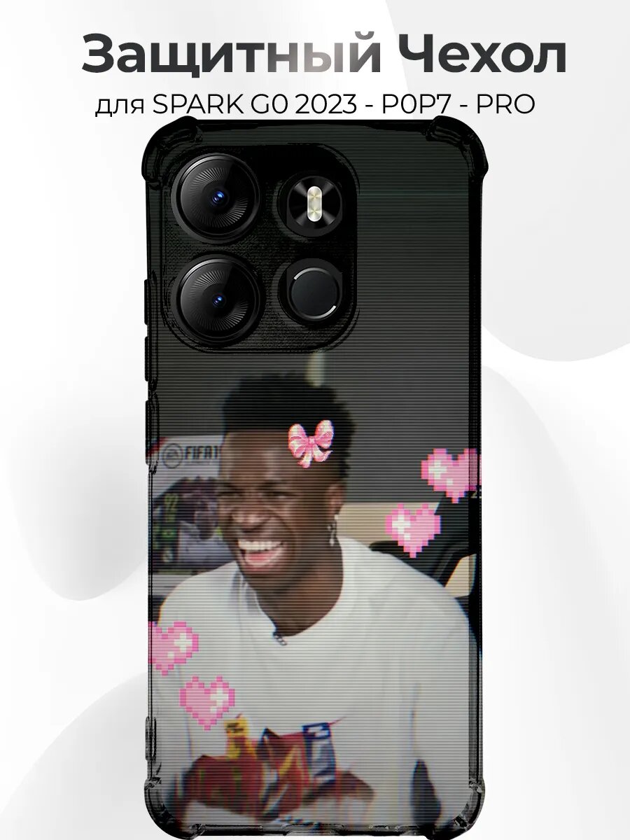Чехол на Spark Go 2023 Vinicius retro улыбка