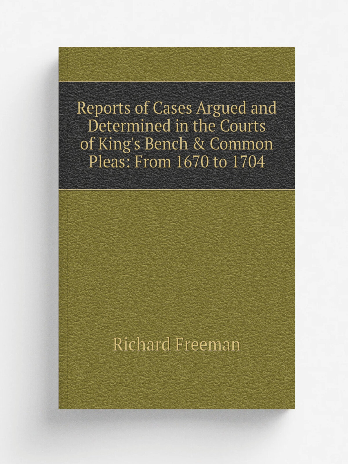 Reports of Cases Argued and Determined in the Courts of King's Bench & Common Pleas: From 1670 to 1704