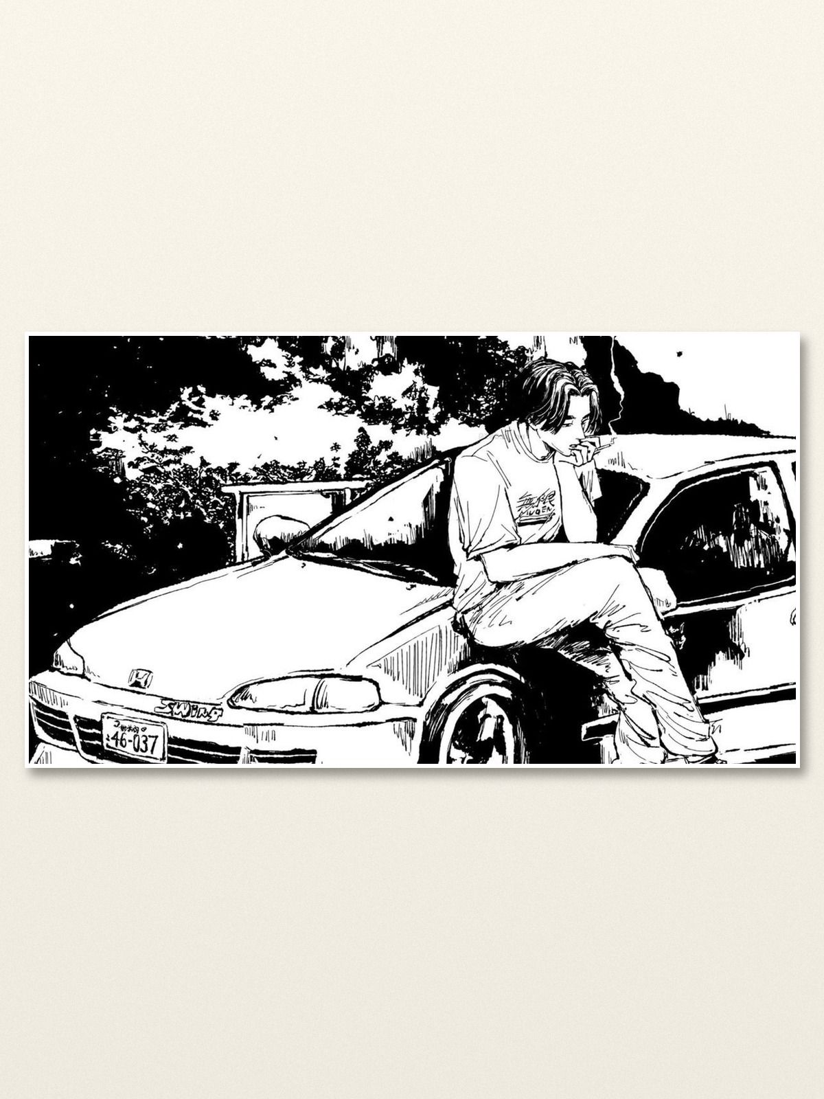 Постер BMW E36 стенс кадр 8 61 34 см автомобиль широкоформатный