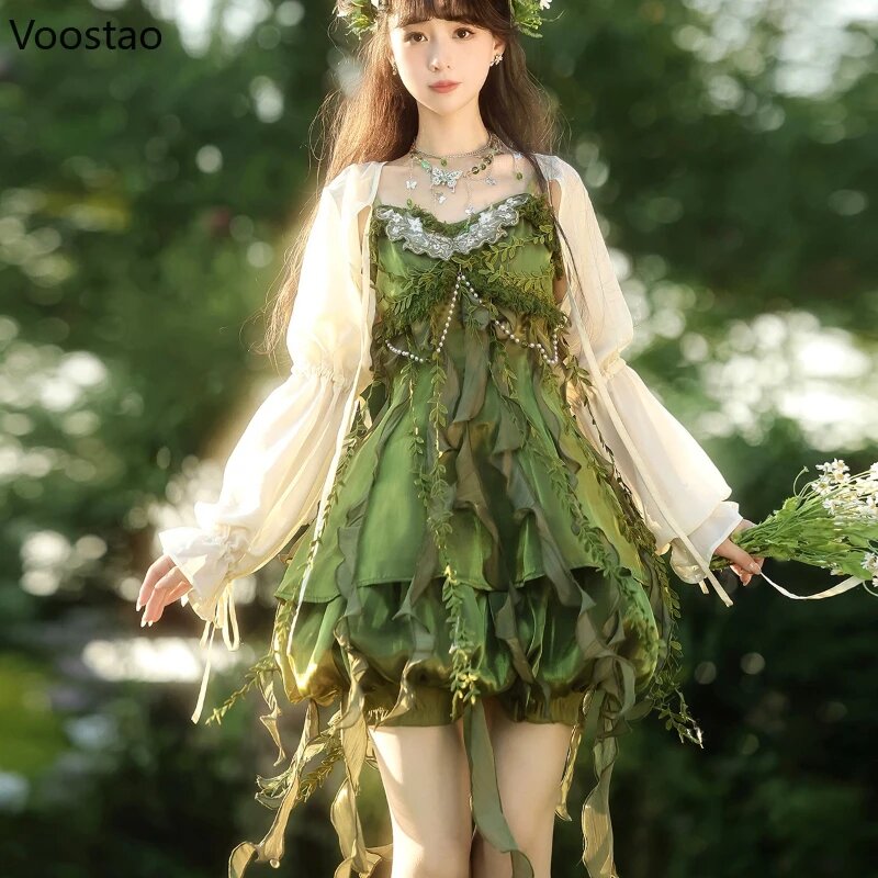 Voostao Mori Girl платье с кардиганом для женщин M