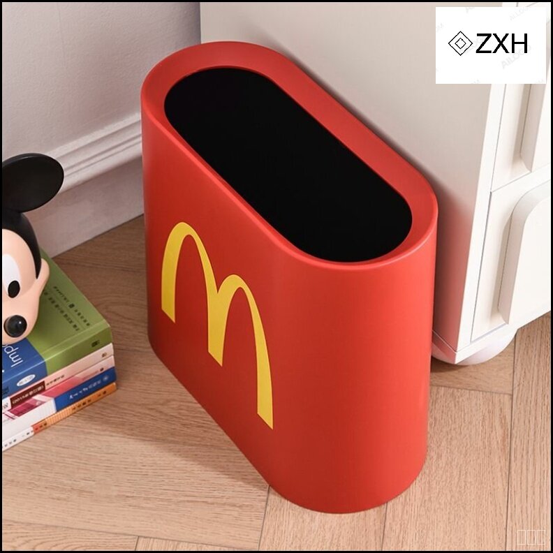 Мусорное ведро mcdonalds home, 10 литров, овальное, красное, пластик