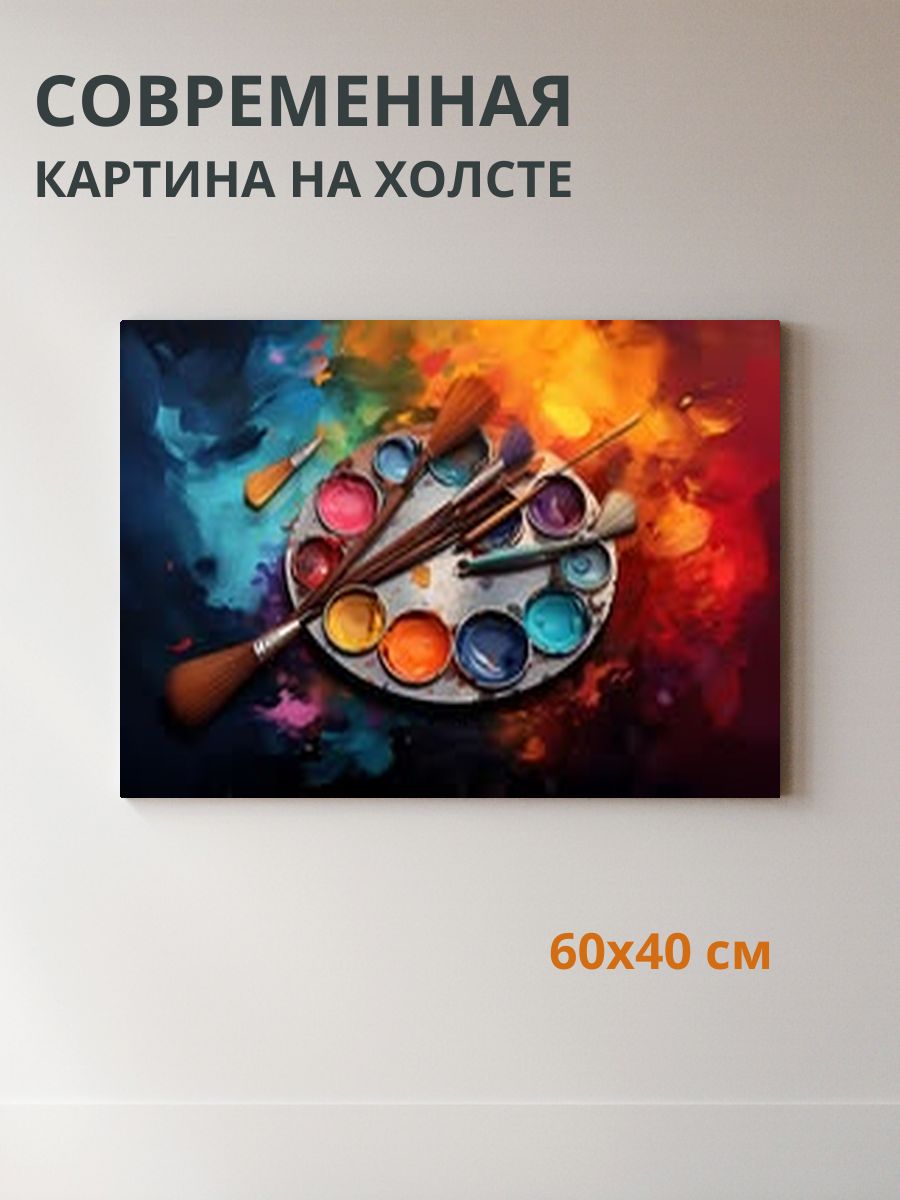 Картина на холсте Абстрактная композиция 60x40 см