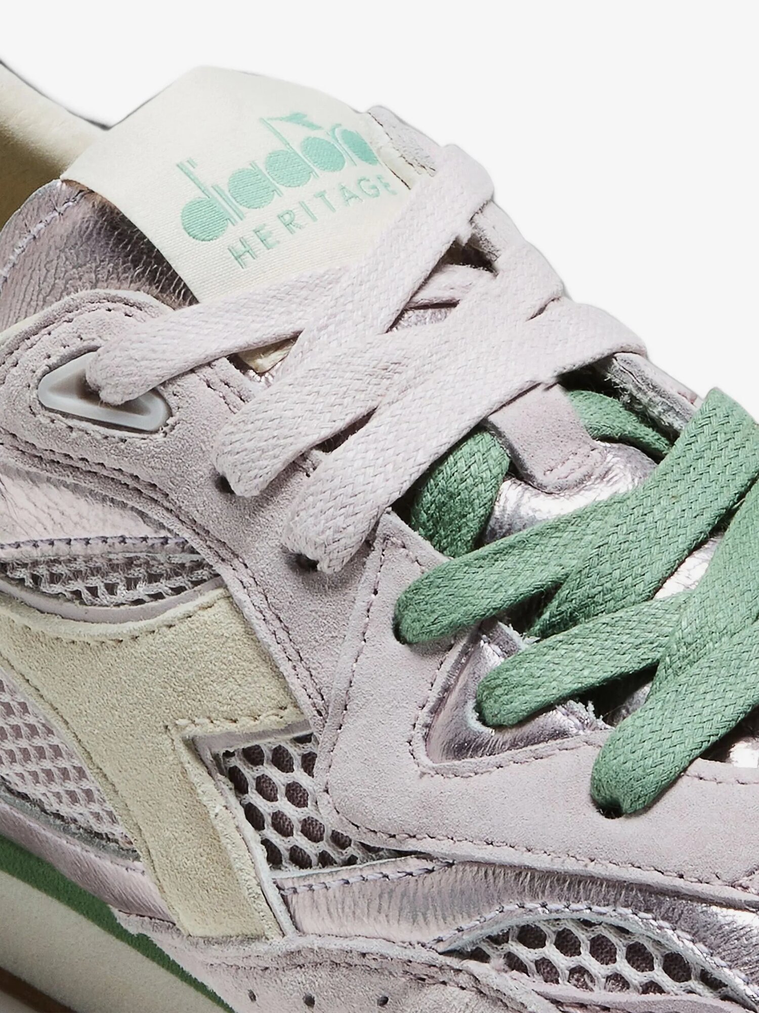 Кроссовки Diadora Equipe metallic-effect mesh-panel sneakers, размер 40.5, серый — фото 1