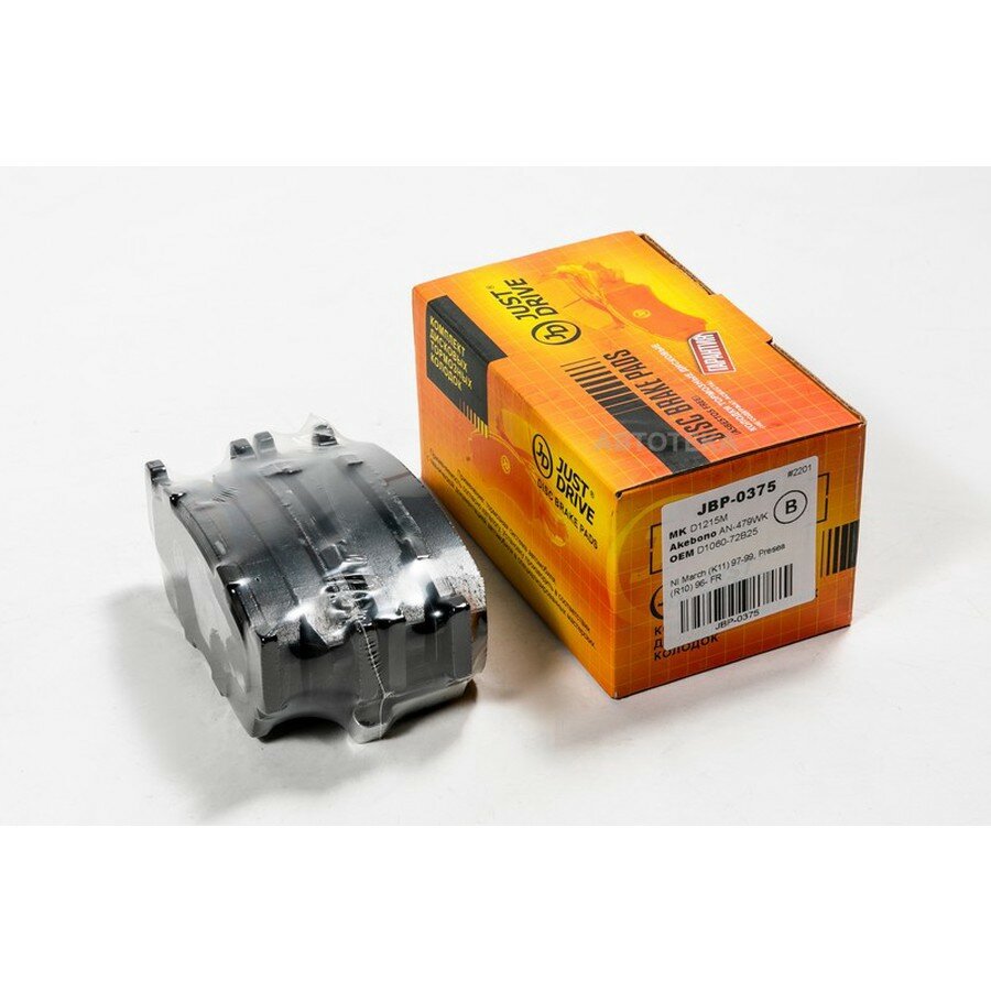 Колодки тормозные передние D1215M JUST DRIVE JBP0375 NI March K11 97-99, Presea R10/PR10 96-, March CK11 92-02;