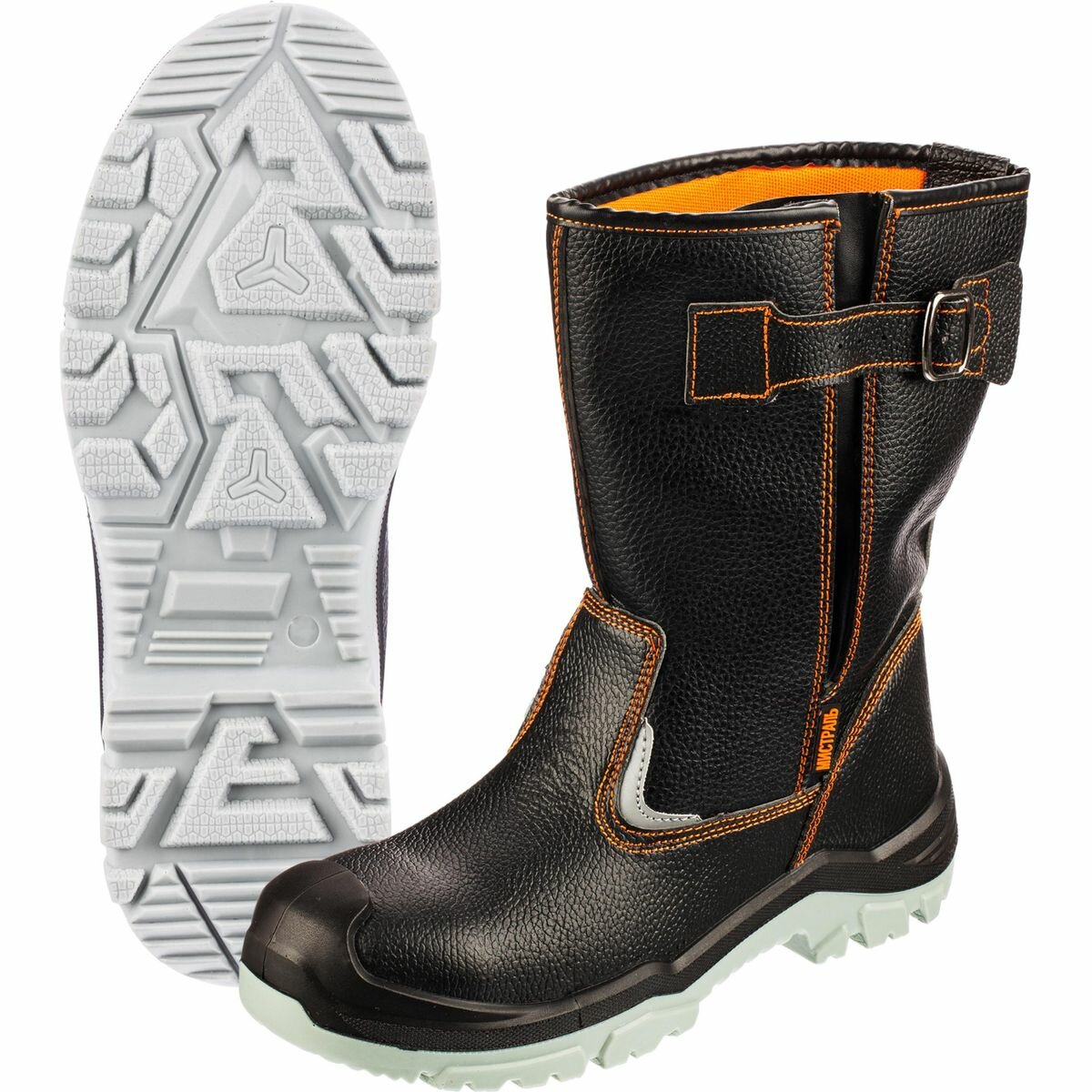 Сапоги Мистраль, натуральная кожа, черные, метал. подносок, размер 46
