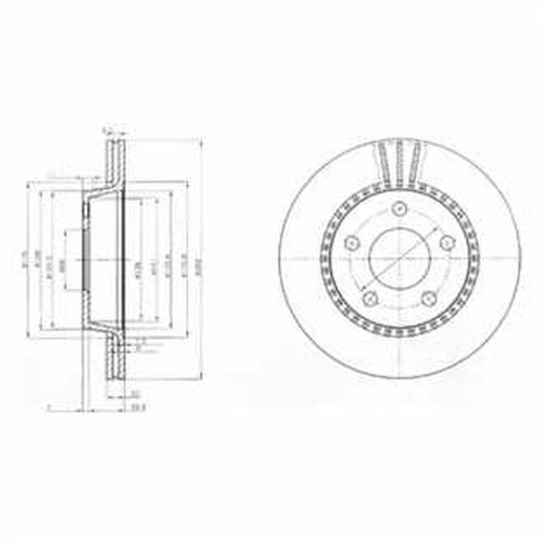 Диск тормозной задний Delphi BG2519 для Audi 100, 200, A6