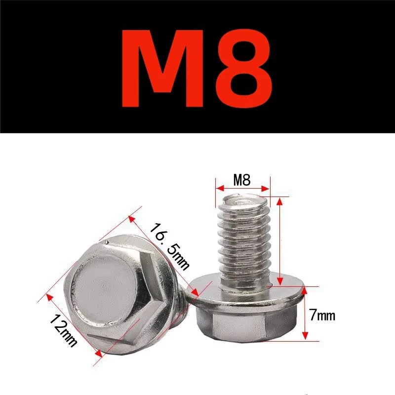Болт M8 с плоской головкой, 12 мм, 5 шт.